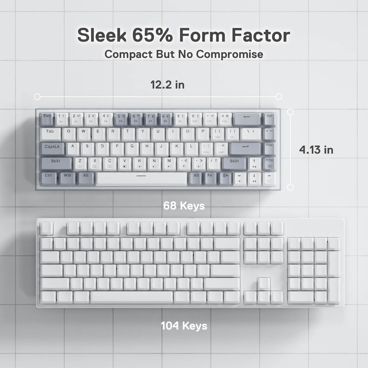 Redragon K631 65% Hot-Swap Mechanical Gaming Keyboard, Grey Color – Redragonshop
