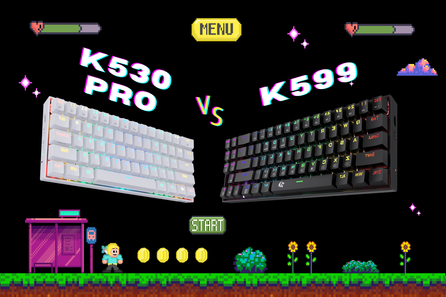 Redragon K530 Pro vs K599 Deimos: Which Size Fits You Best – Redragonshop