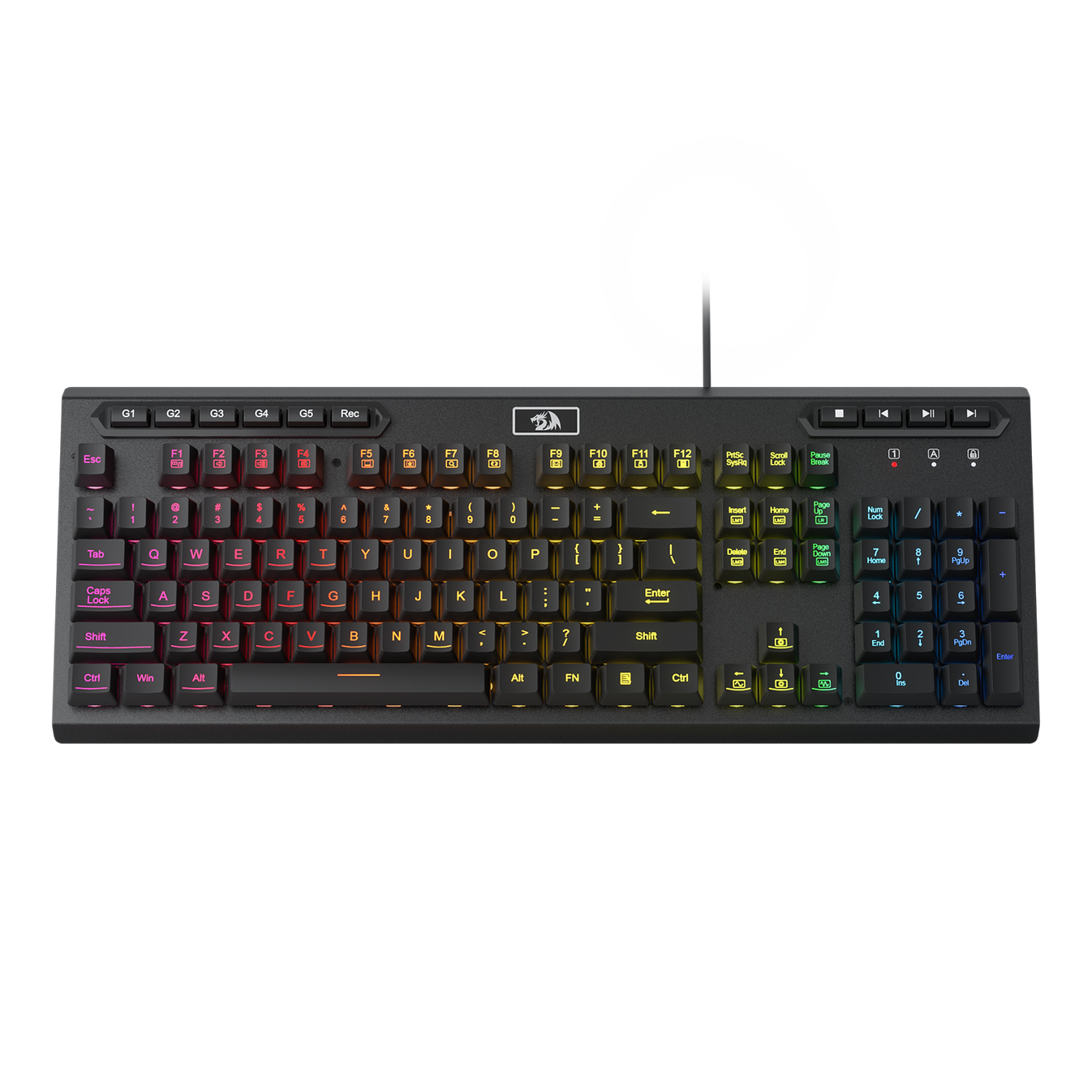 Redragon ADITYA K513 Membrane Gaming Keyboard w/ 5 On-Board Macro Keys ...