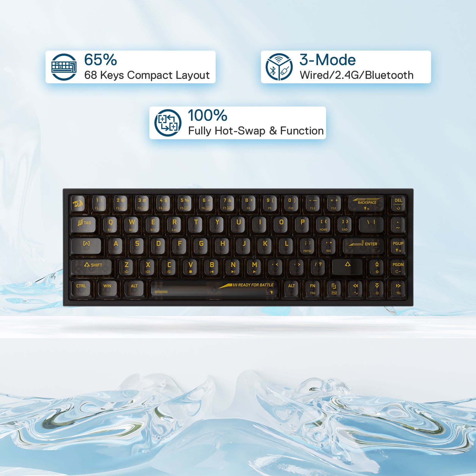Redragon K631 PRO 65% 3-Mode Wireless Full-Transparent Gaming Keyboard – Redragonshop