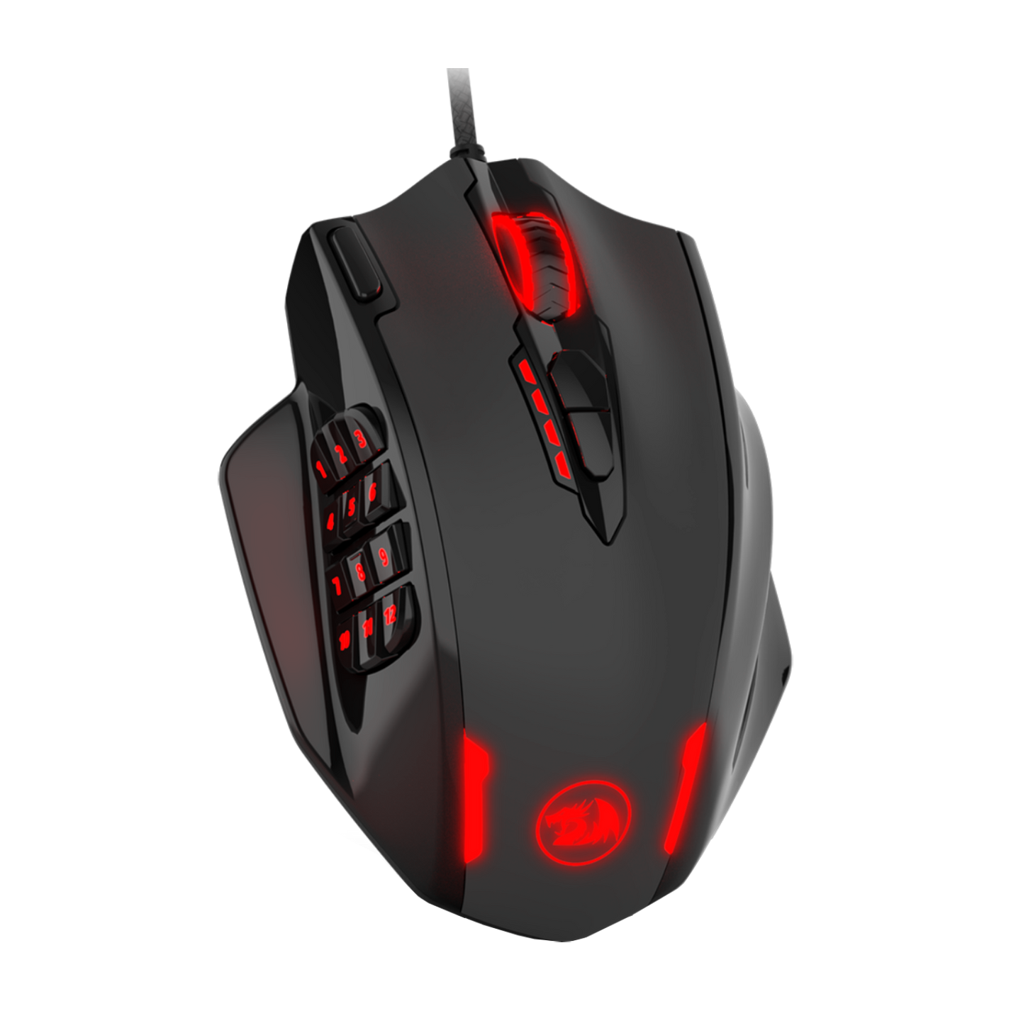 Redragon Impact M908 RGB MMO Laser Wired Gaming Mouse with 12,400DPI ...