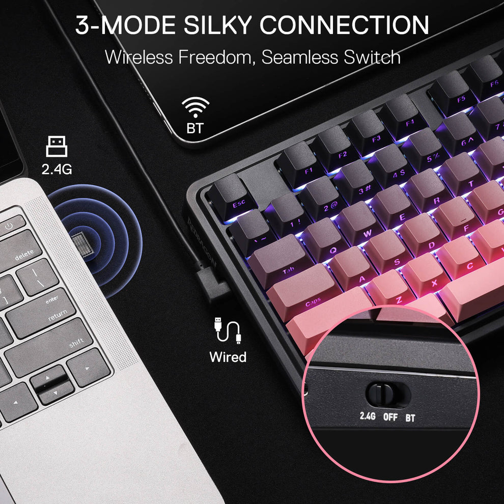 Redragon ANTONIUM K728 PRO 80% TKL Wireless Gasket RGB Gaming Keyboard – Redragonshop