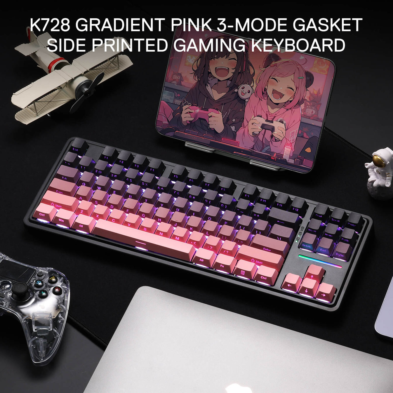 Redragon ANTONIUM K728 PRO 80% TKL Wireless Gasket RGB Gaming Keyboard ...