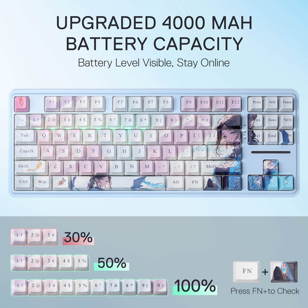 Redragon ANTONIUM K728 PRO SE 80% TKL Wireless Anime Gaming Keyboard ...