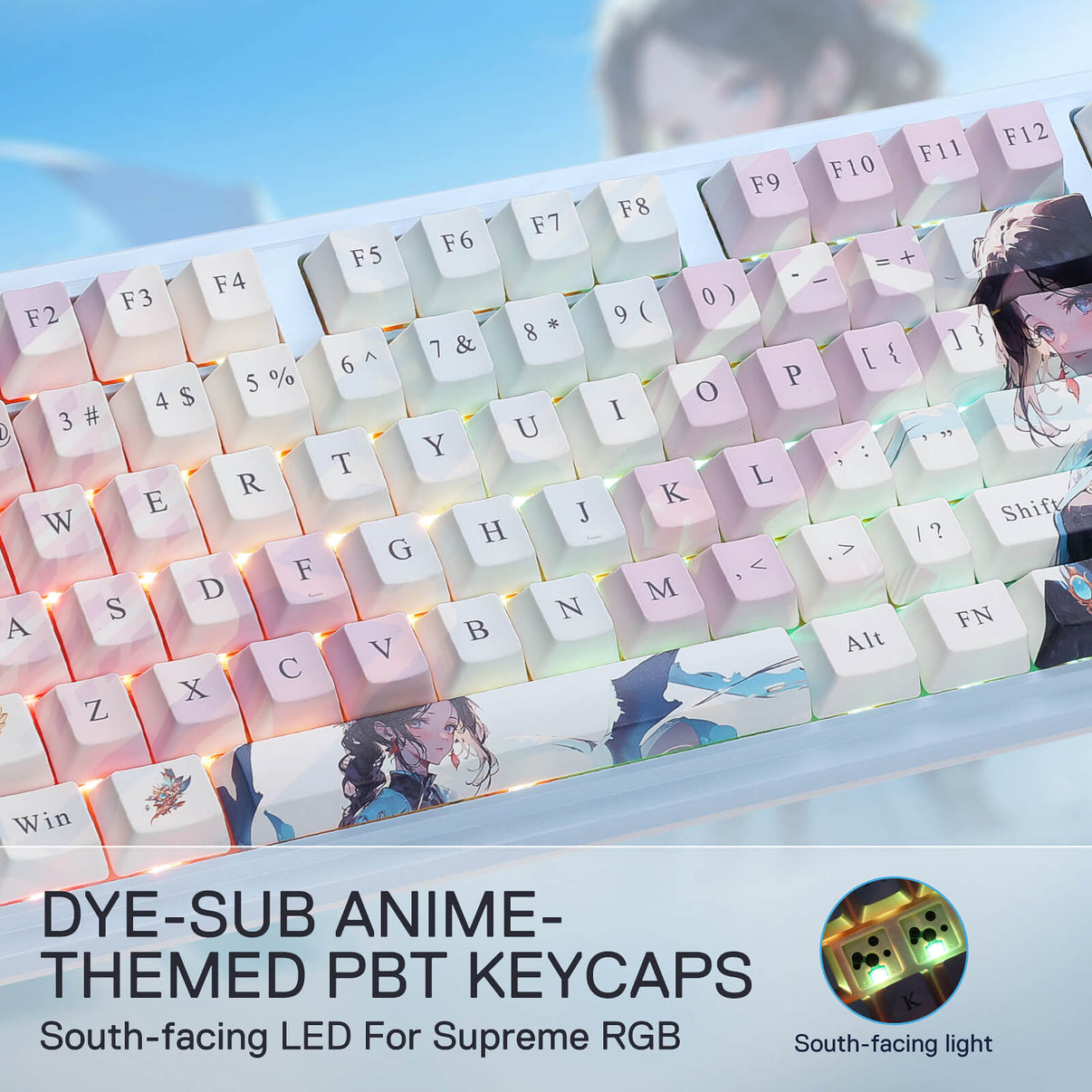 Redragon ANTONIUM K728 PRO SE 80% TKL Wireless Anime Gaming Keyboard ...