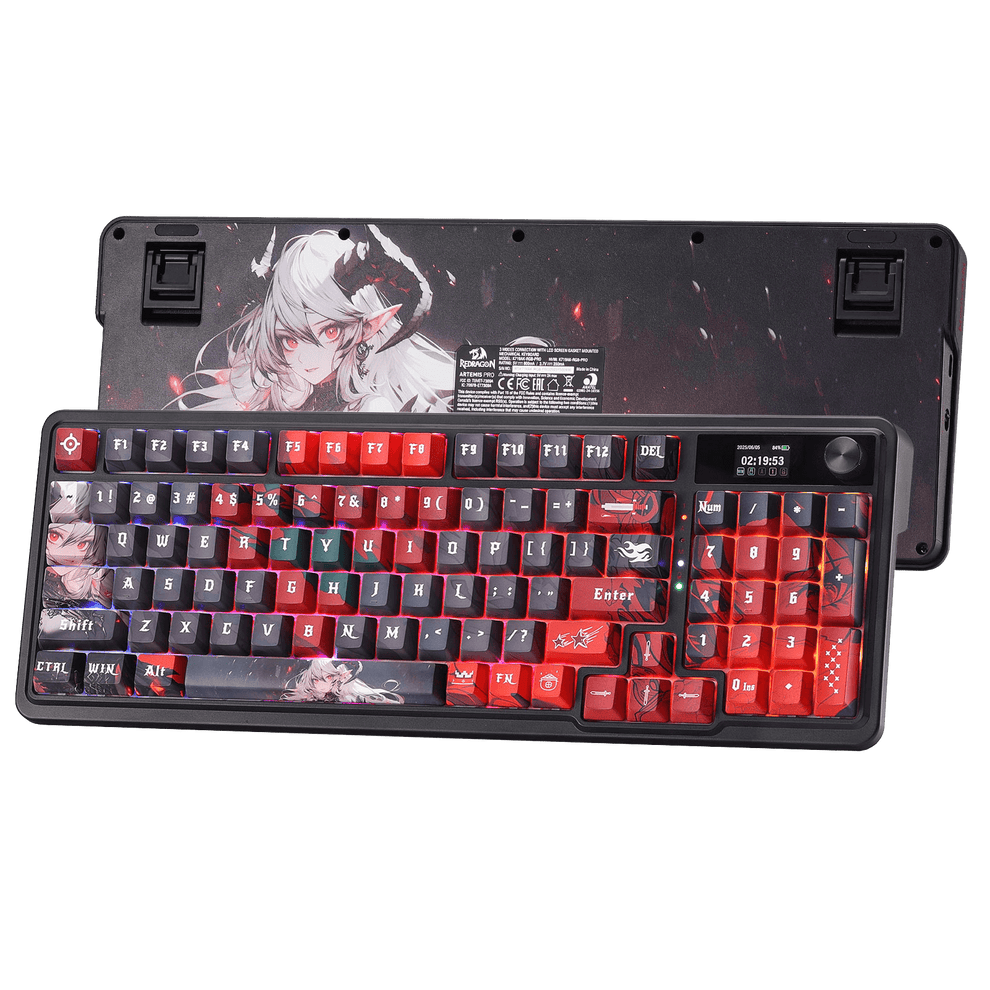 Redragon ARTEMIS K719 PRO 96% Anime Keyboard w/Smart Display & Knob ...
