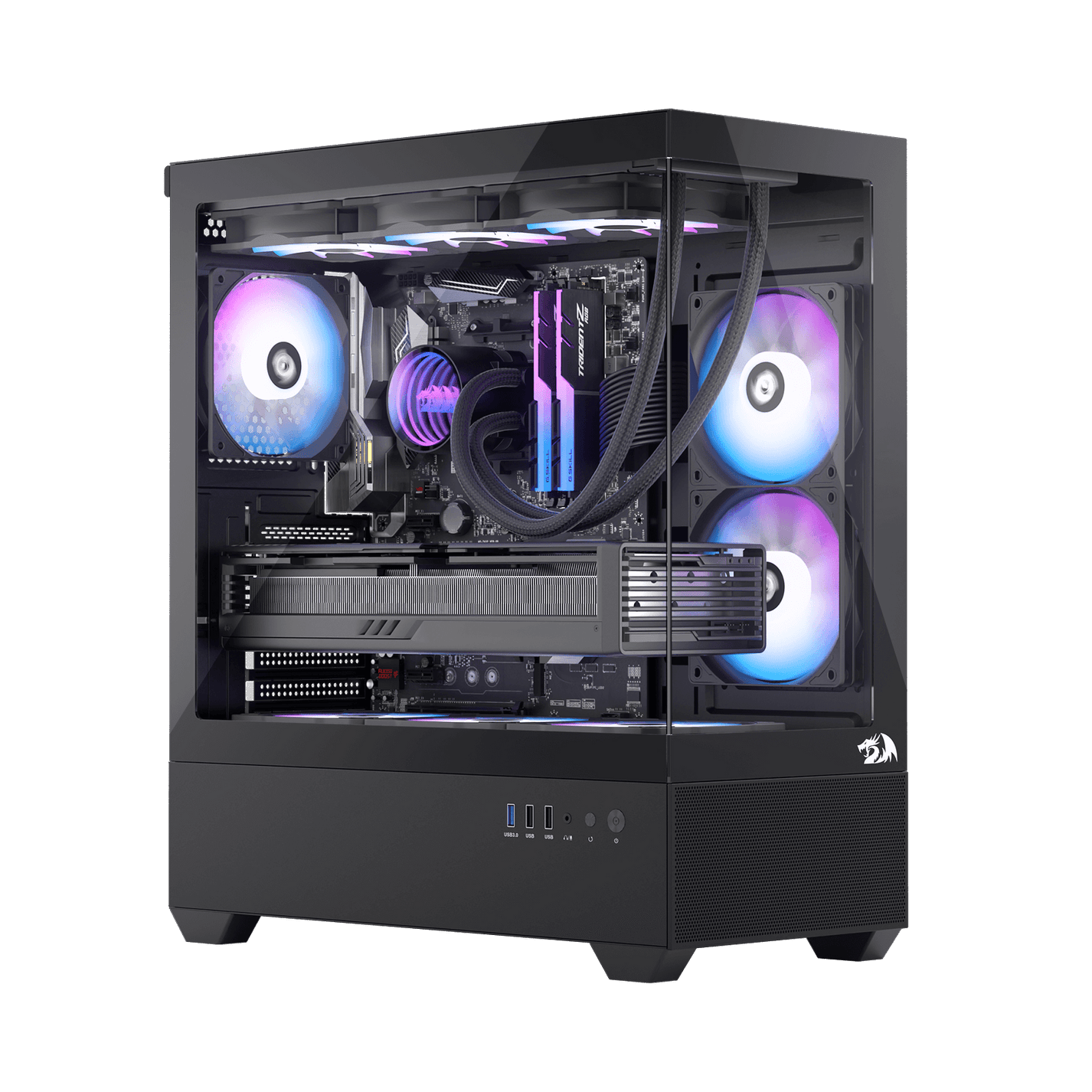 Redragon REFLECT FLOW CA606 Gaming PC Case | ATX Computer Chassis ...