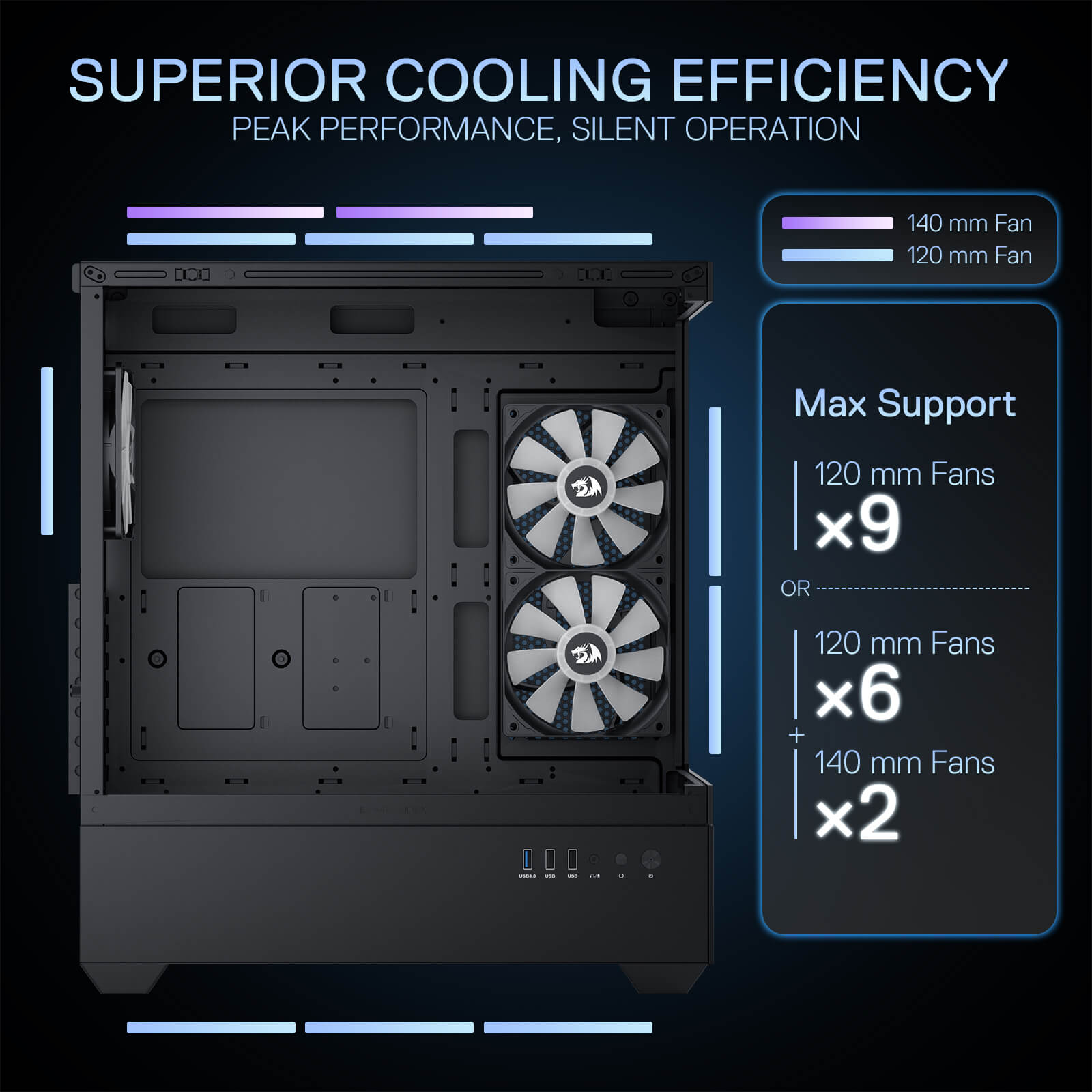 Redragon REFLECT FLOW CA606 Gaming PC Case | ATX Computer Chassis ...