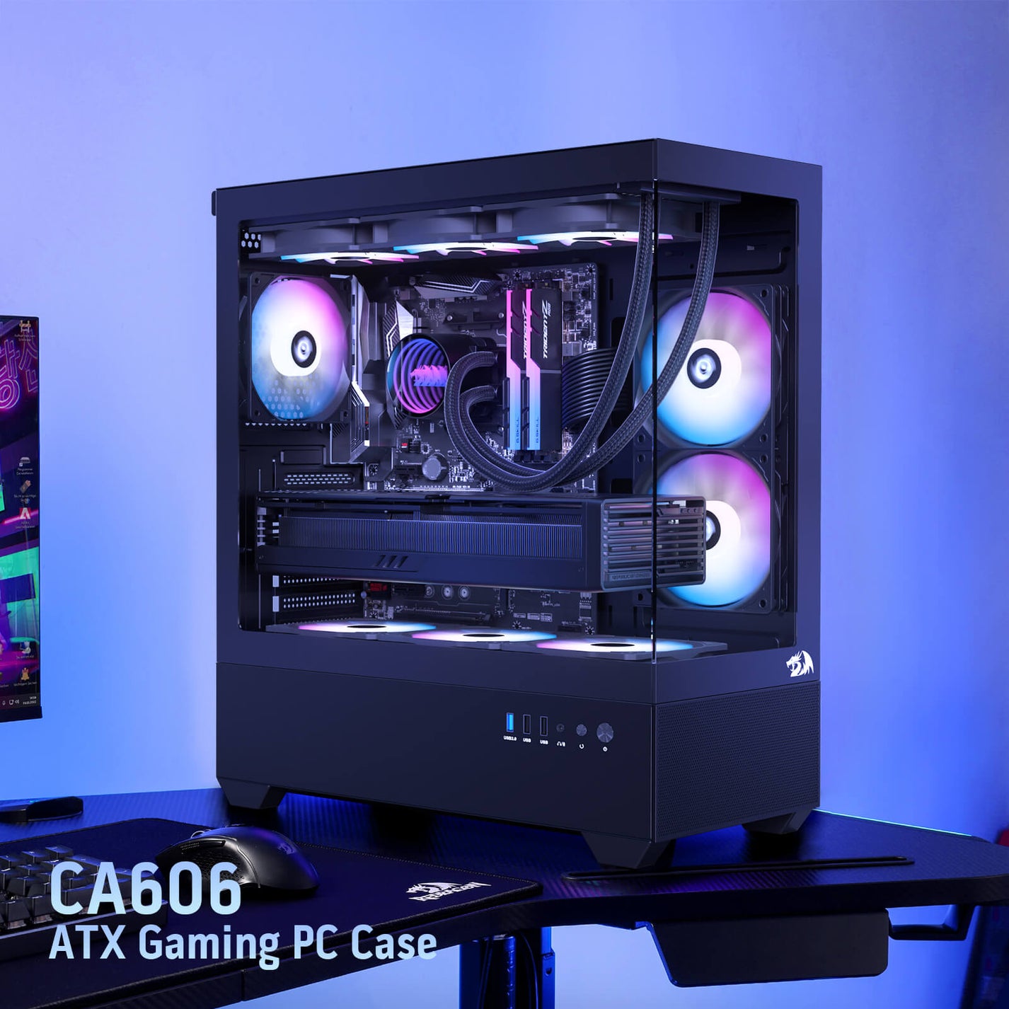 Redragon REFLECT FLOW CA606 Gaming PC Case | ATX Computer Chassis ...