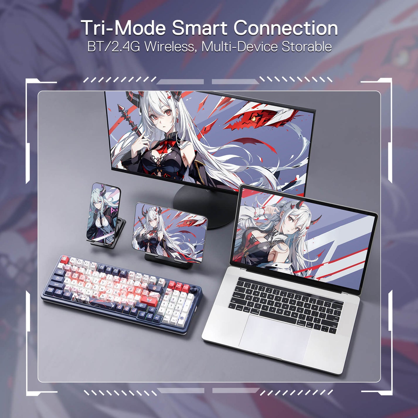 Redragon EISA K686 & M916 Tri-Mode Anime Gaming Keyboard and Mouse ...