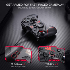Redragon RIFT G710 Wired Gaming Controller | Works For Switch, PS3, PC ...
