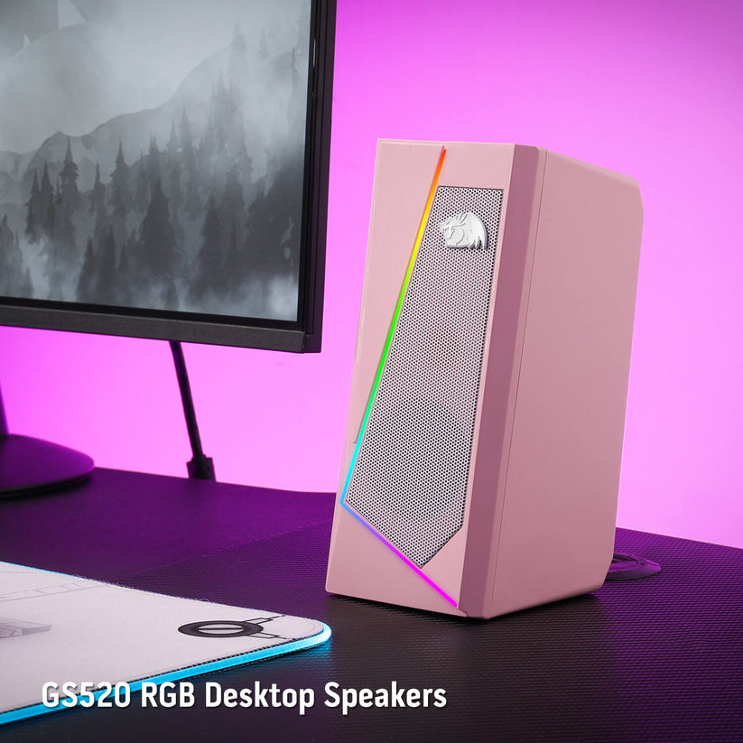 Redragon GS520 RGB Desktop Speakers, Pink – Redragonshop