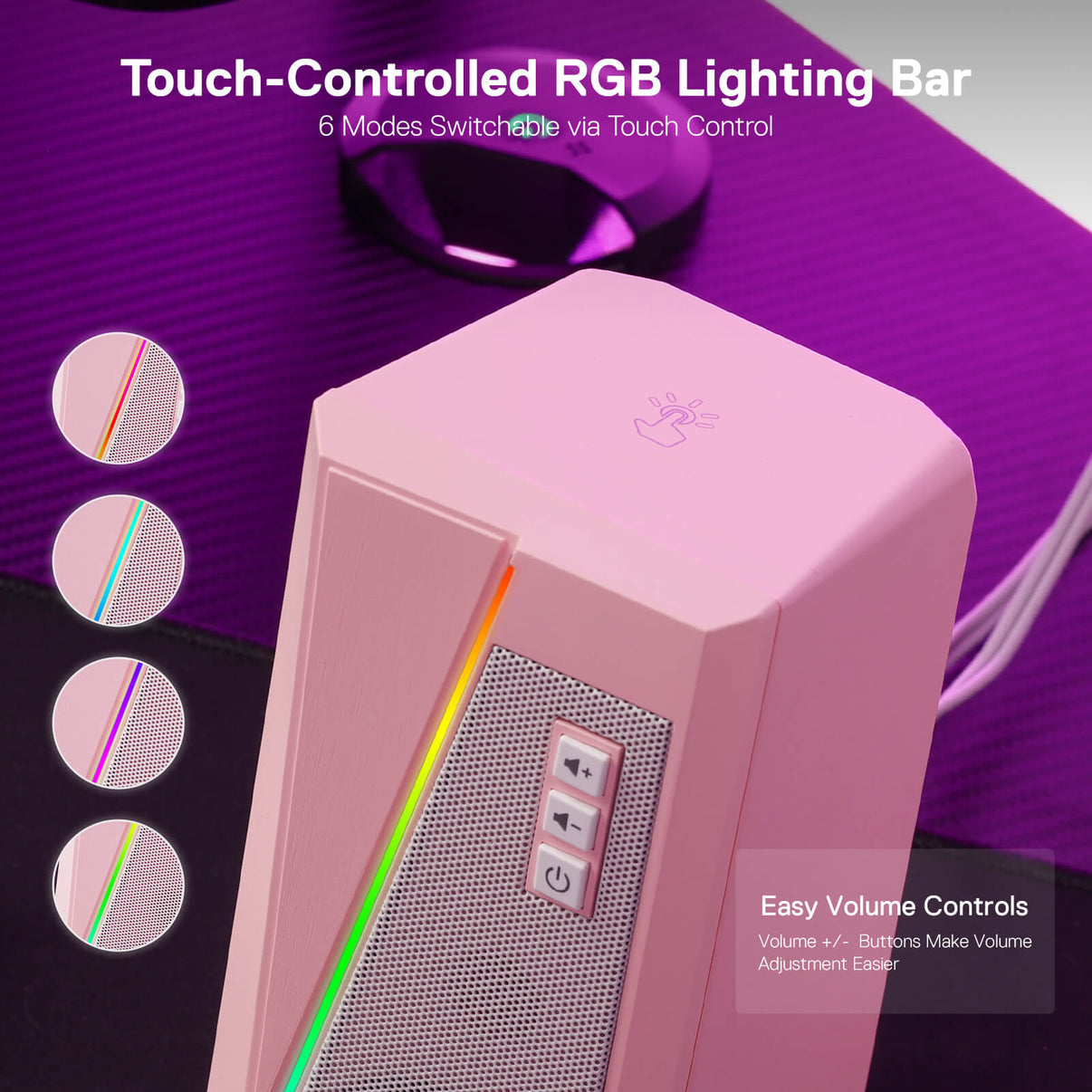 Redragon GS520 RGB Desktop Speakers, Pink – Redragonshop