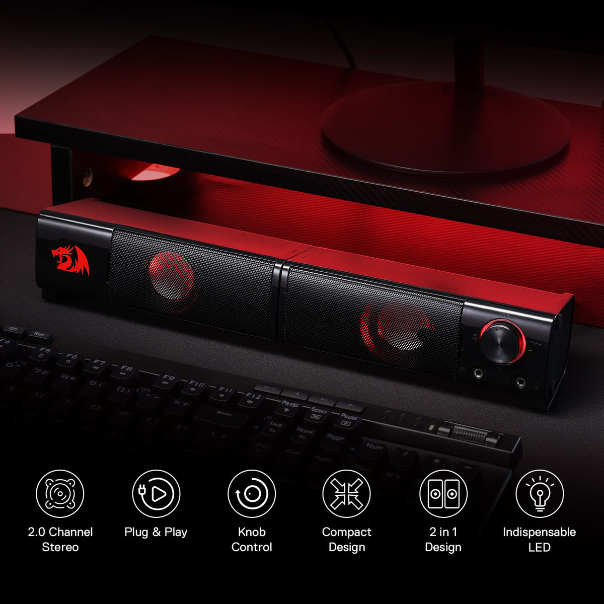 Redragon GS550 Orpheus PC Gaming Speakers | 2.0 Channel Stereo ...