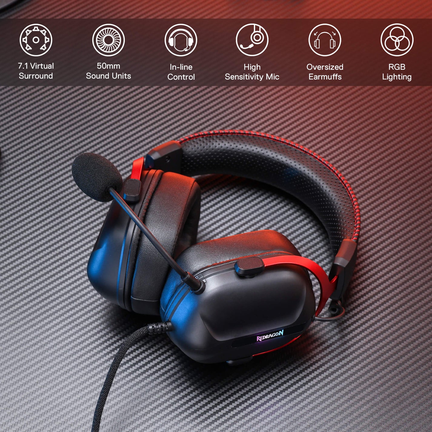 Redragon CYBILL H312 Wired Gaming Headset – Redragonshop