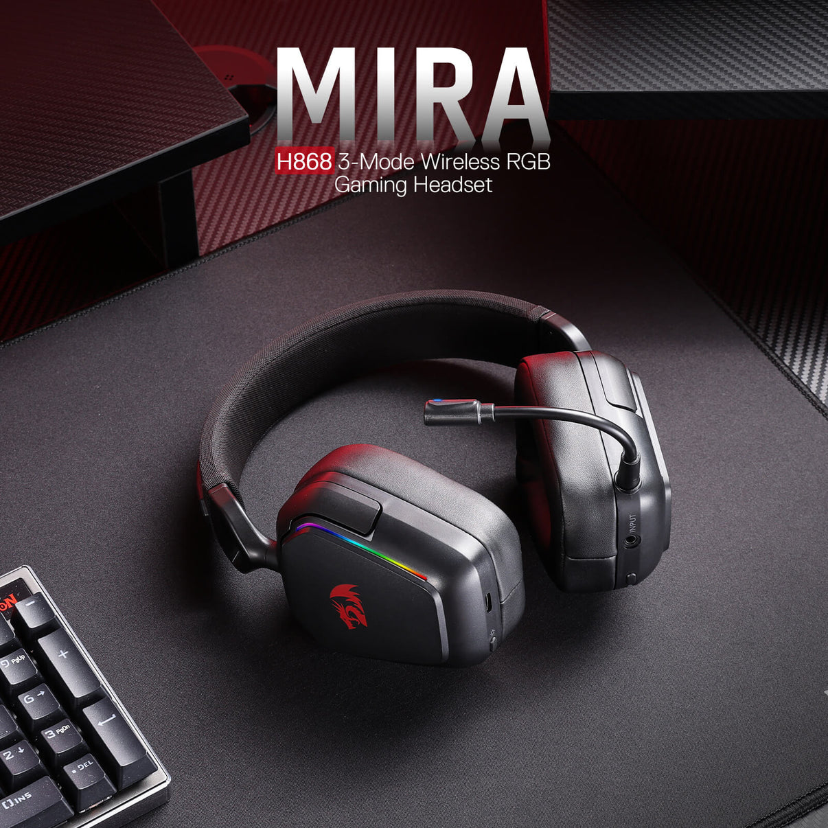 Redragon H868 3-Mode Wireless 7.1 Surround Sound RGB Gaming Headset – Redragonshop