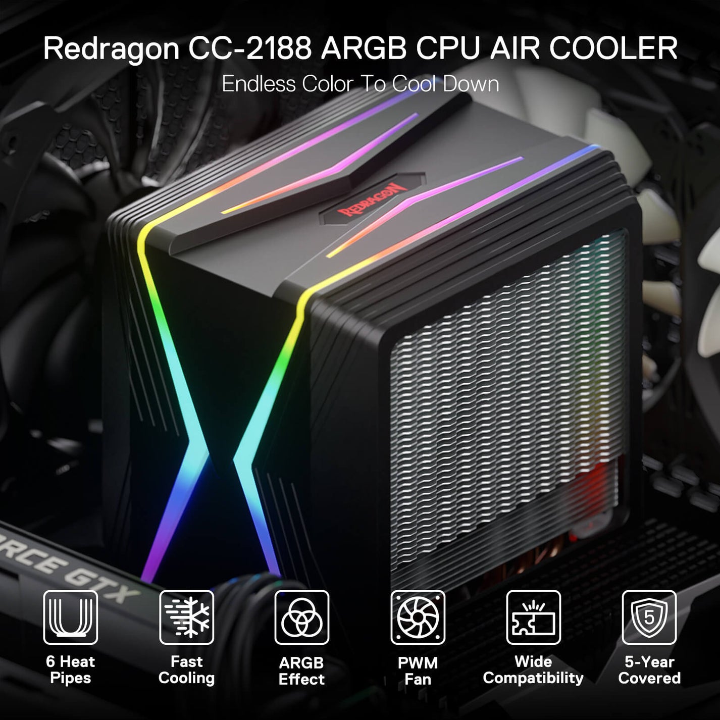 Redragon HODUR C218 A-RGB Dual Tower CPU Air Cooler – Redragonshop