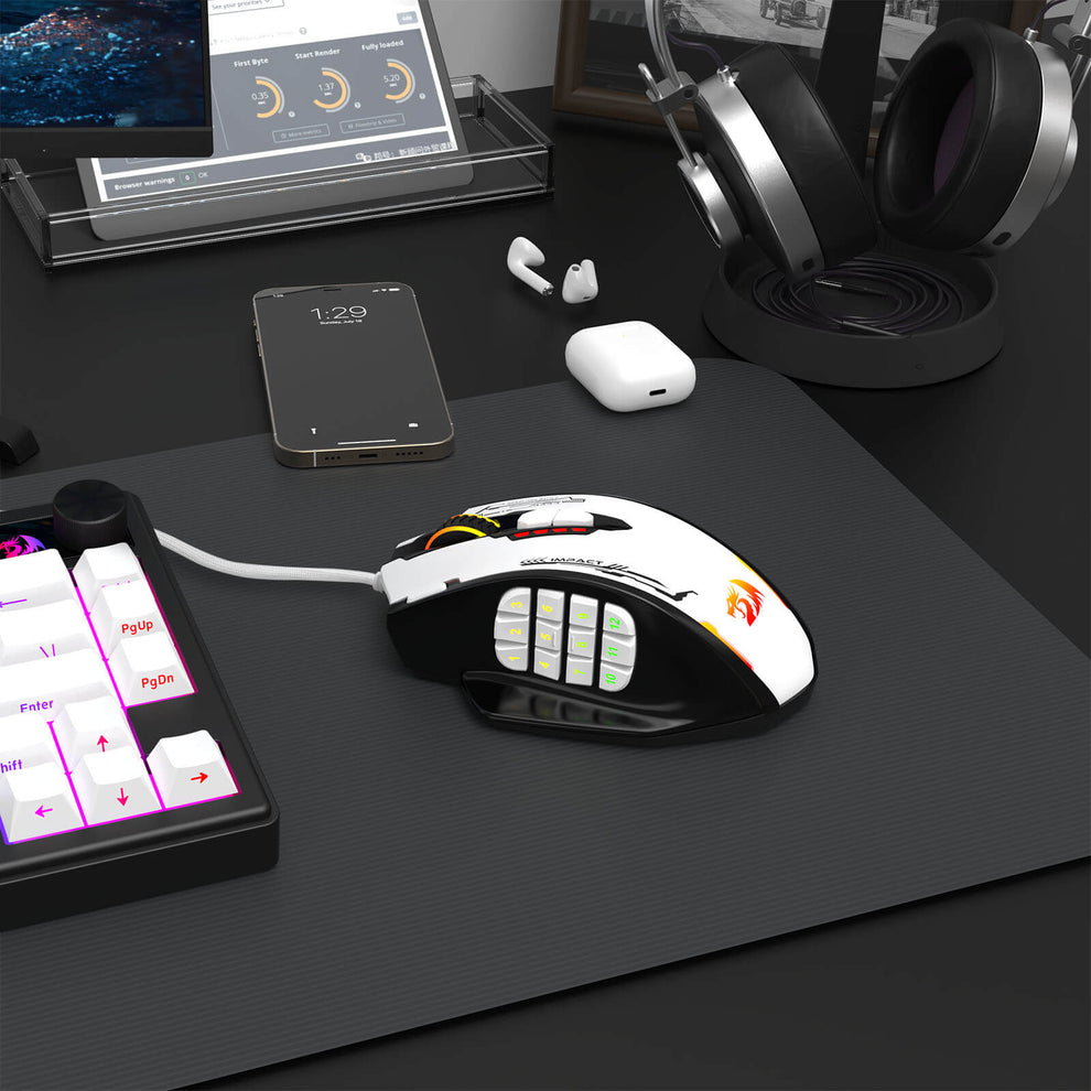 Redragon IMPACT M908 SE RGB MMO Gaming Mouse with 18 Programmable ...