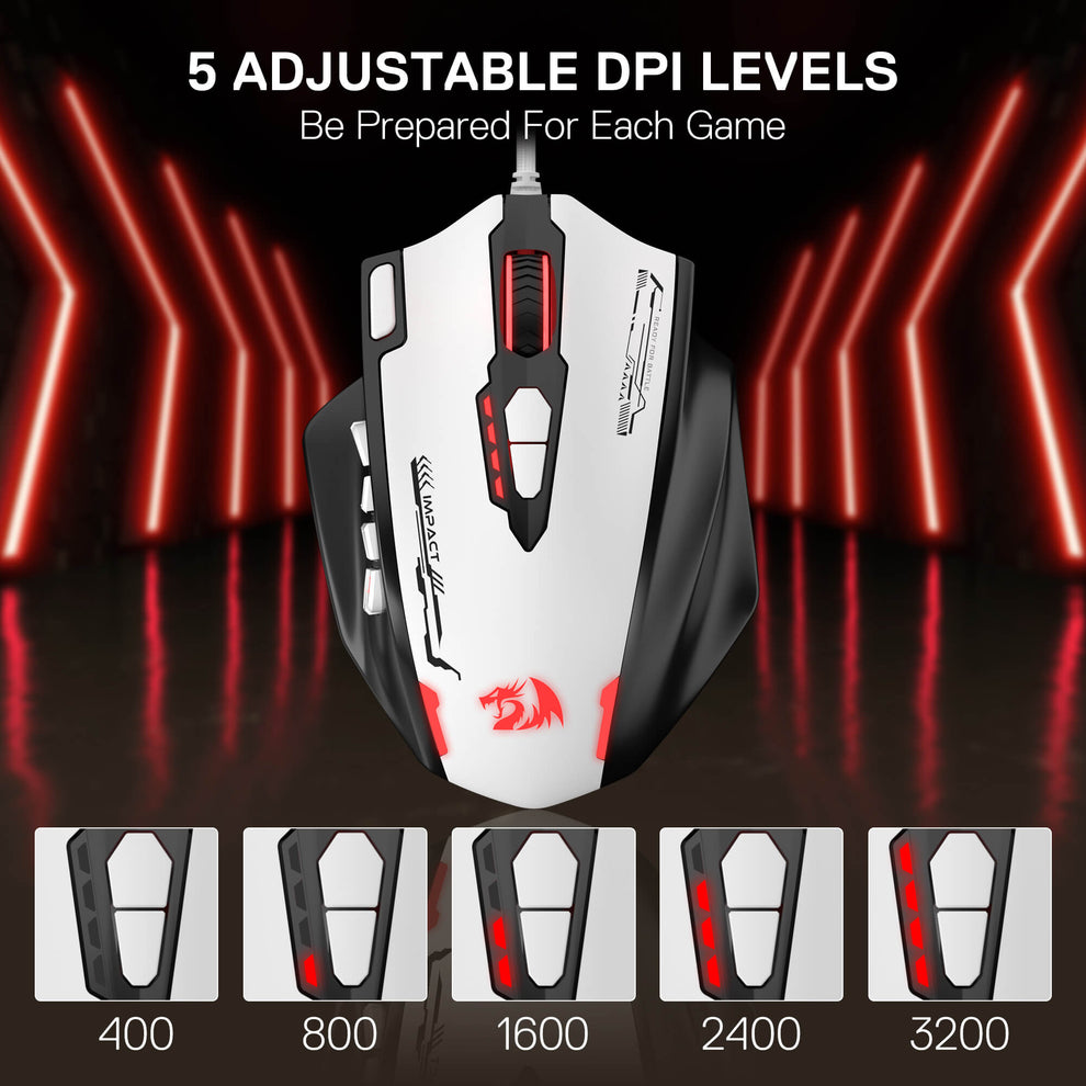Redragon IMPACT M908 SE RGB MMO Gaming Mouse with 18 Programmable ...