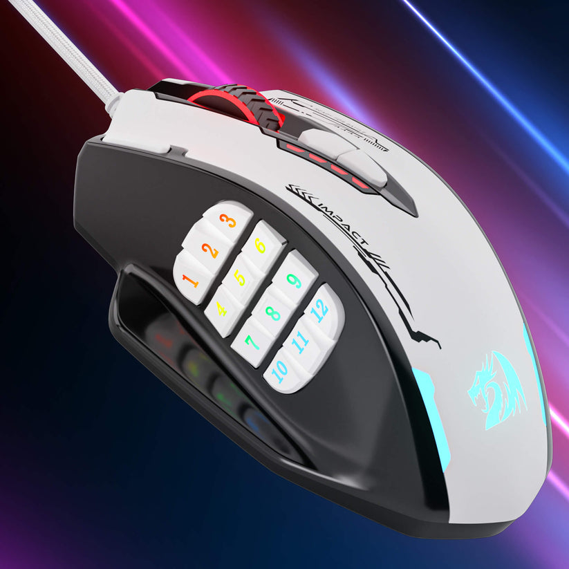 Redragon IMPACT M908 SE RGB MMO Gaming Mouse with 18 Programmable ...