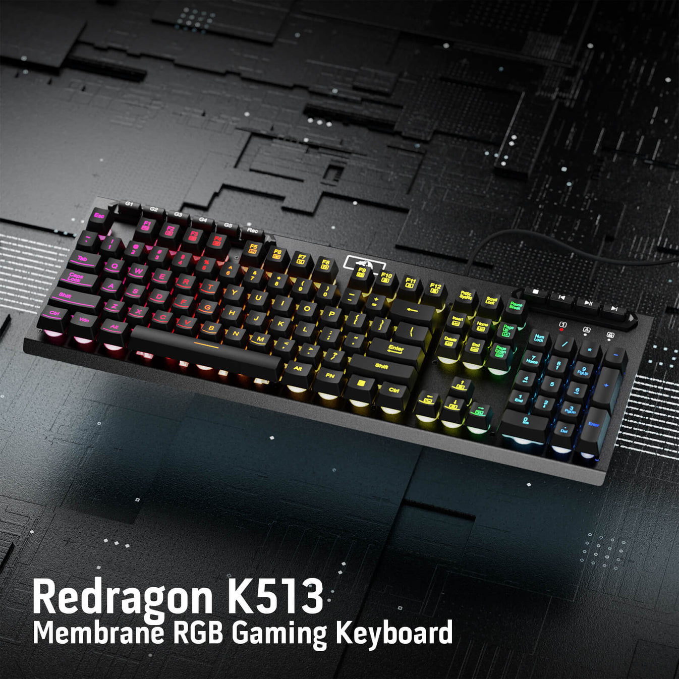 Redragon ADITYA K513 Membrane Gaming Keyboard w/ 5 On-Board Macro Keys – Redragonshop