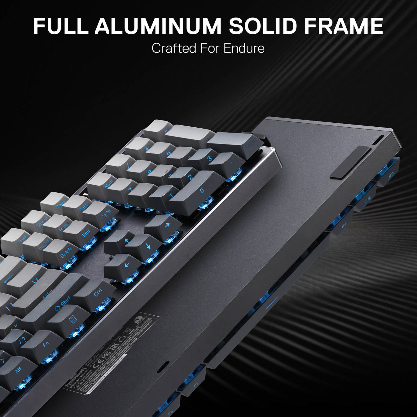 Redragon K556 PRO Wireless RGB Aluminum Keyboard with Black Side ...