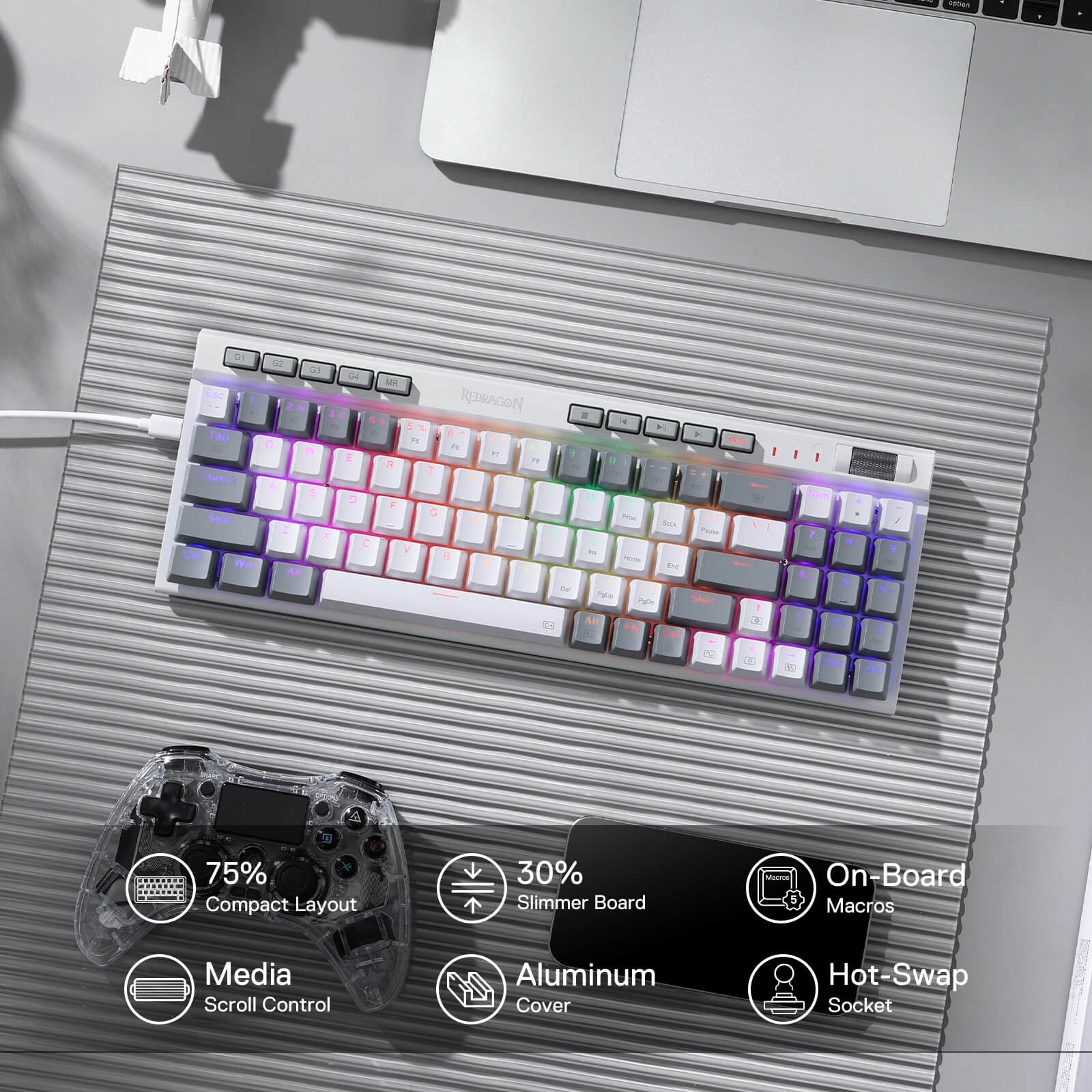 Redragon K655 75% RGB Wired Mechanical Gaming Keyboard – Redragonshop