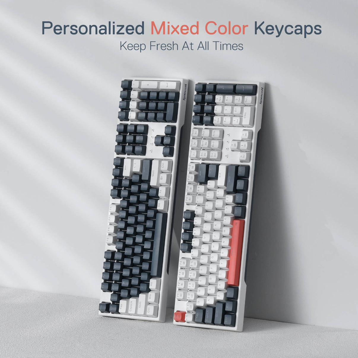 Redragon TRUNDLE K668 Hot-swappable Gaming Keyboard Mixed Color Keycaps ...