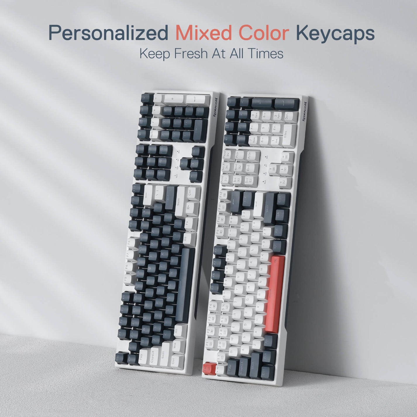 Redragon TRUNDLE K668 Hot-swappable Gaming Keyboard Mixed Color Keycaps ...