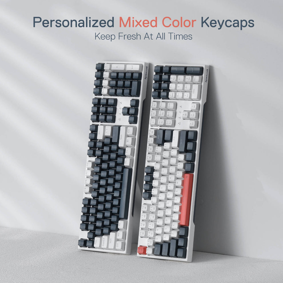 Redragon TRUNDLE K668 Hot-swappable Gaming Keyboard Mixed Color Keycaps ...