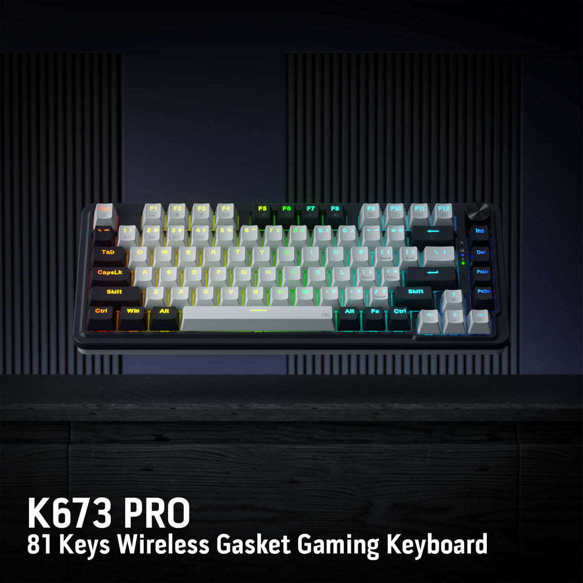 Redragon UCAL K673 PRO 75% Wireless Gasket RGB Gaming Keyboard ...