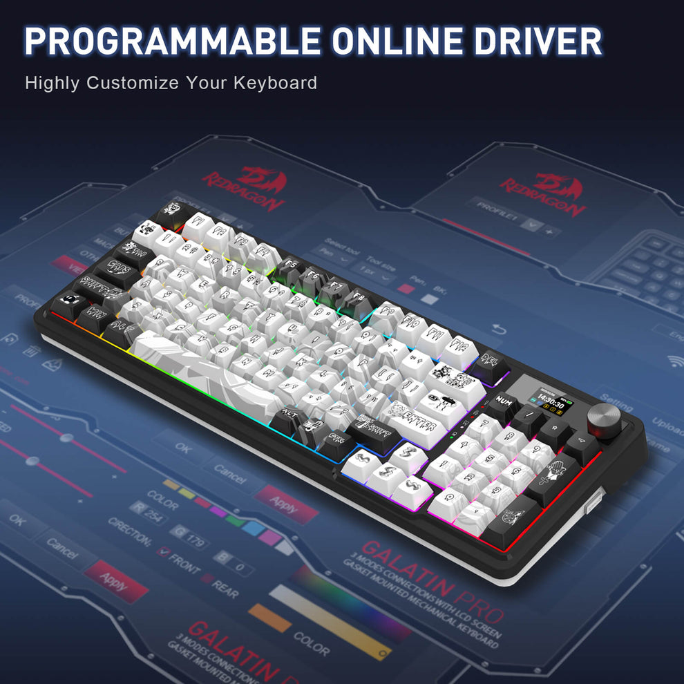 Redragon ARTEMIS K719 PRO 96% Black Graffiti Mechanical Keyboard ...