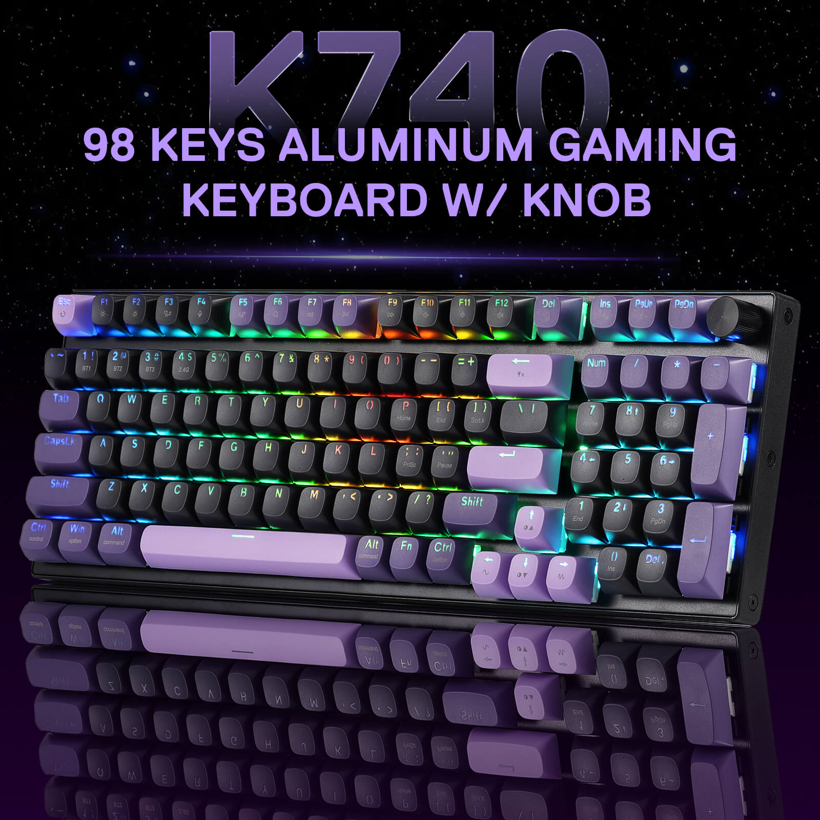 Redragon DHARMA K740 Tri-Mode 98 Keys Aluminum Mechanical Keyboard ...