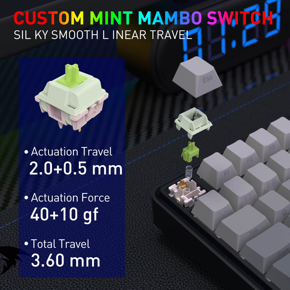 Redragon FAYE K744 PRO 99 Keys Wireless Gasket Mechanical Keyboard ...