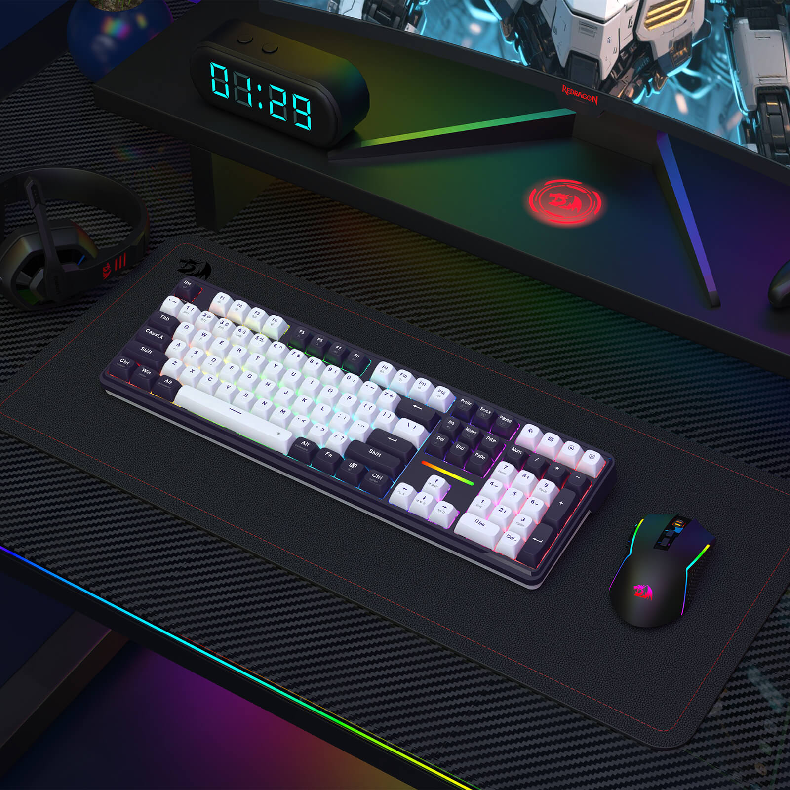 Redragon ANTONIUM K745 PRO 108 Keys Wireless Gasket Mechanical Keyboard ...