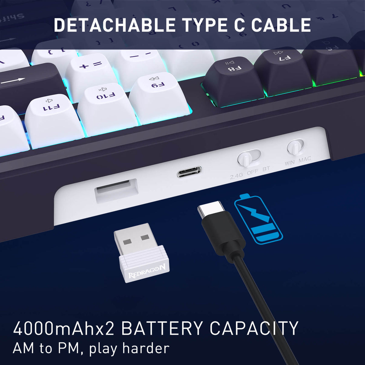 Redragon ANTONIUM K745 PRO 108 Keys Wireless Gasket Mechanical Keyboard ...