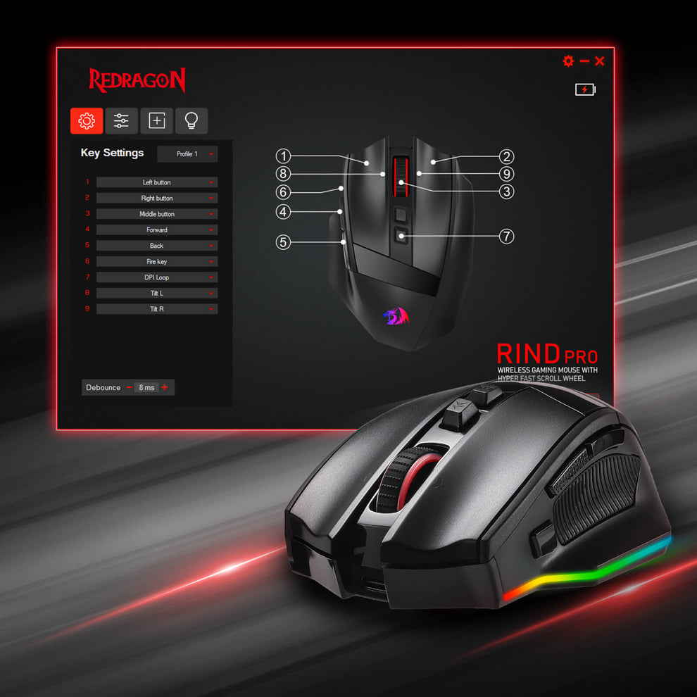 Redragon RIND M813 PRO 3-Mode RGB Gaming Mouse – Redragonshop