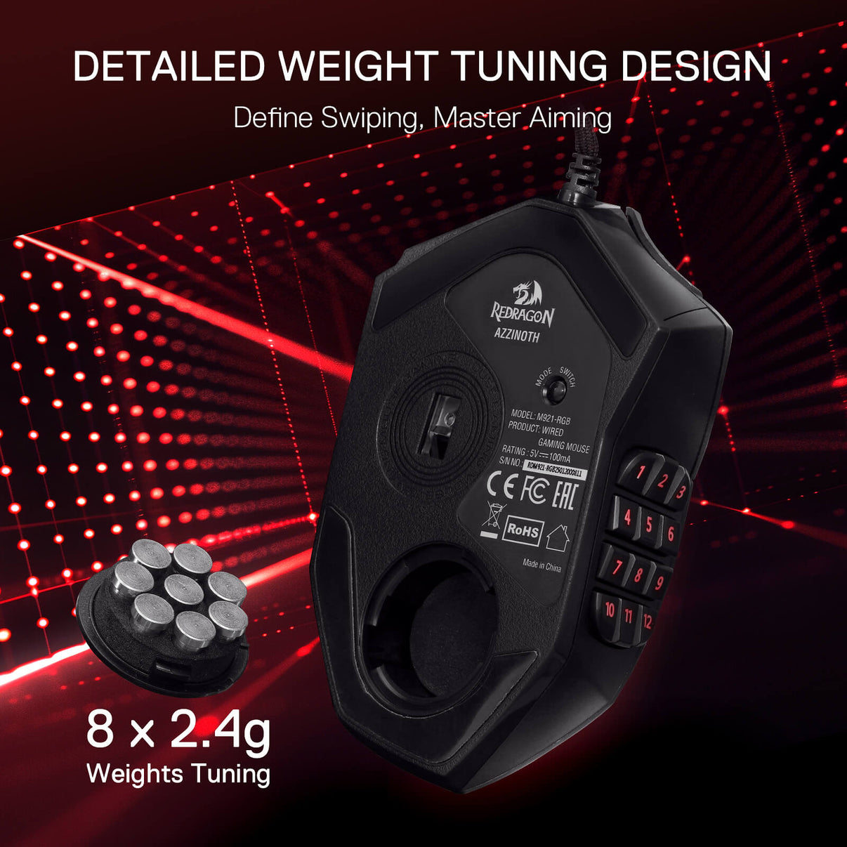 Redragon M921 AZZINOTH RGB MMO Gaming Mouse | 18 Programmable Buttons – Redragonshop