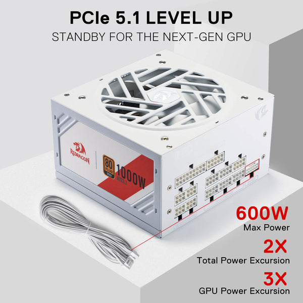 Redragon MASTER RGPS PRO 1000Watt 80+ Gold Certified ATX 3.1 PSU ...