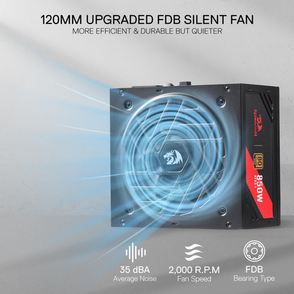 Redragon MASTER RGPS-850W 850 Watt 80 Plus® Gold Certified ATX 3.1 PSU ...