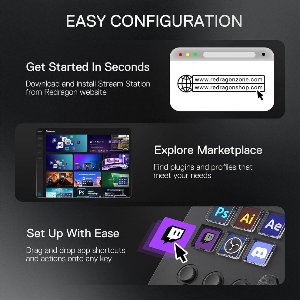 Redragon SS551 Stream Controller | Macro Pad for Gaming & Streaming ...
