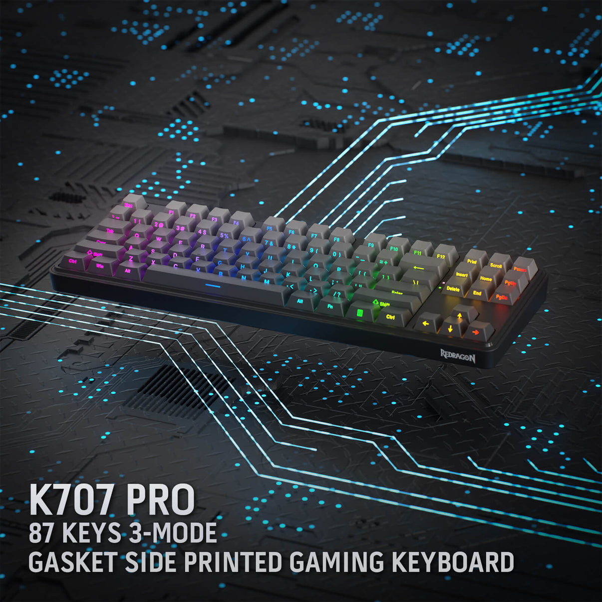 Redragon STAR BLADE K707 PRO 80% TKL Black Gradient Wireless Gasket RGB ...