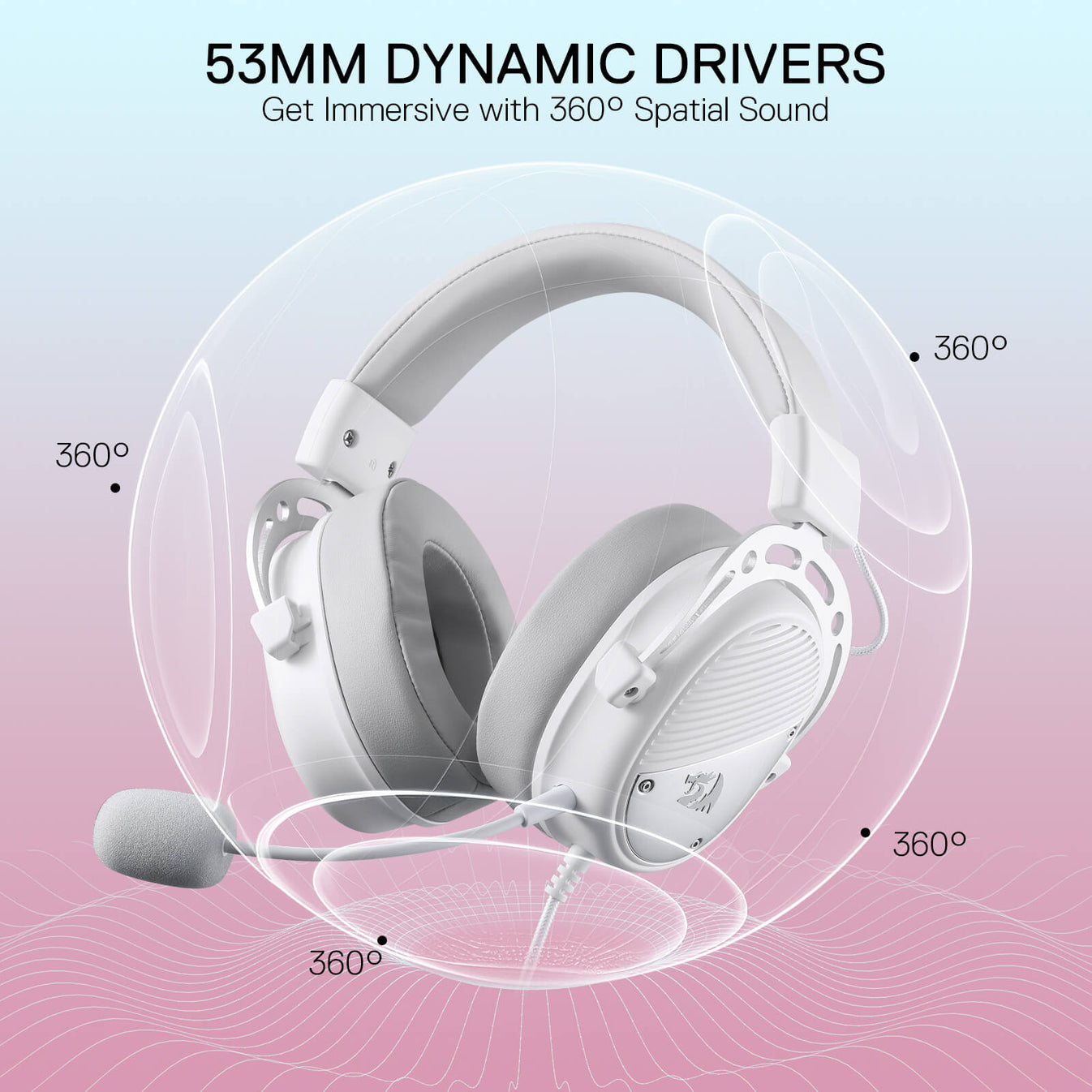 Redragon THORIDAL H730 USB Wired Gaming Headset with 53mm Drivers ...