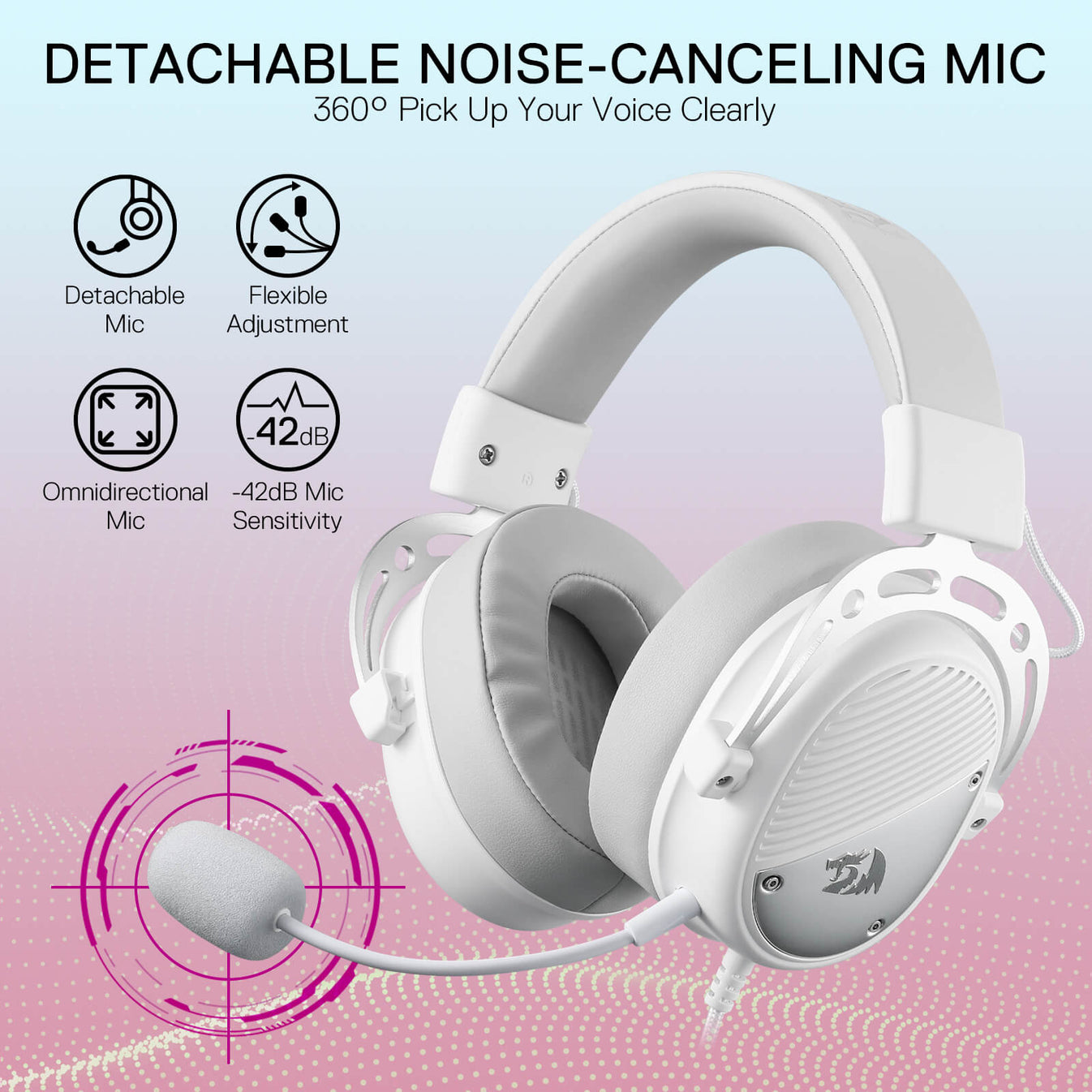 Redragon THORIDAL H730 USB Wired Gaming Headset with 53mm Drivers ...