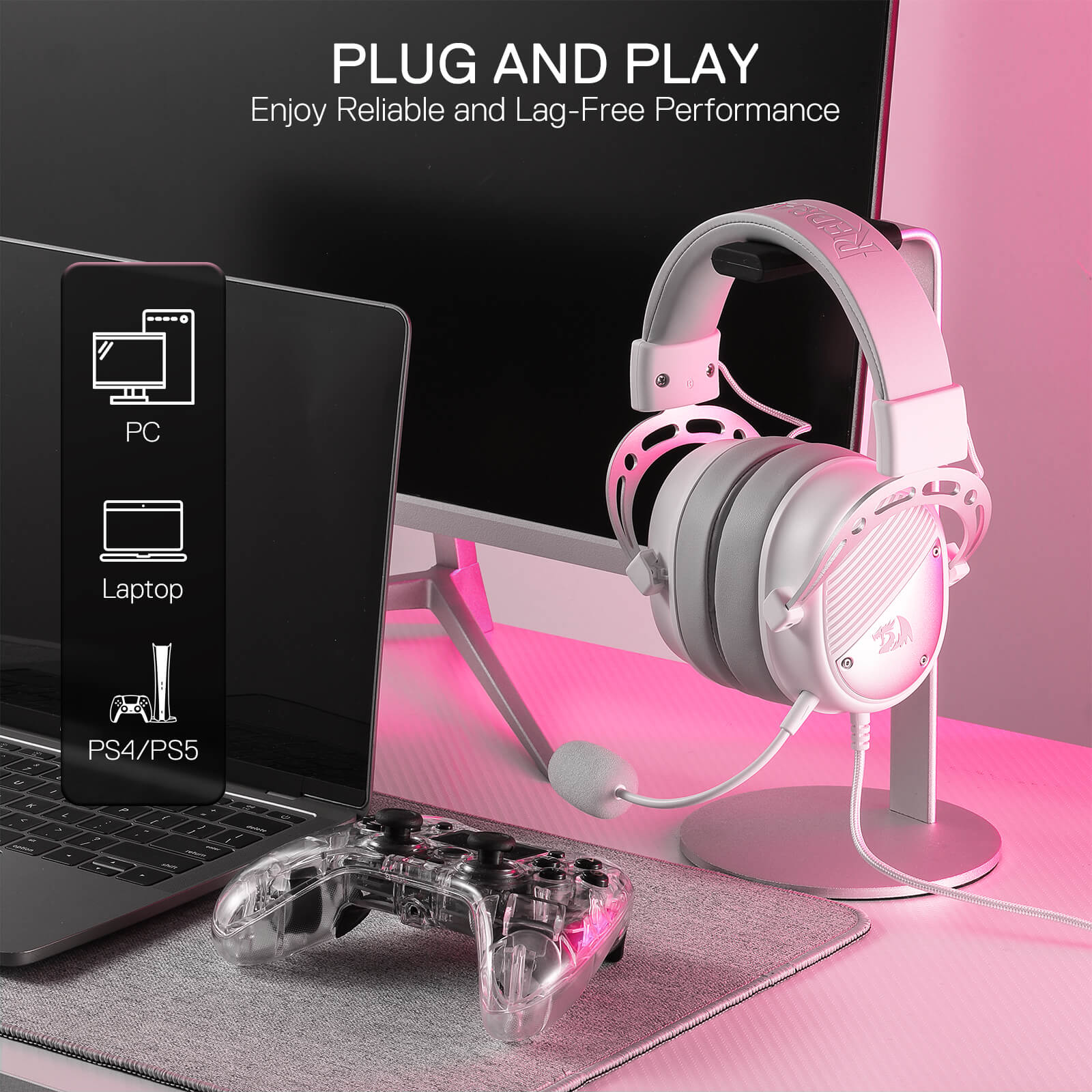 Redragon THORIDAL H730 USB Wired Gaming Headset with 53mm Drivers ...
