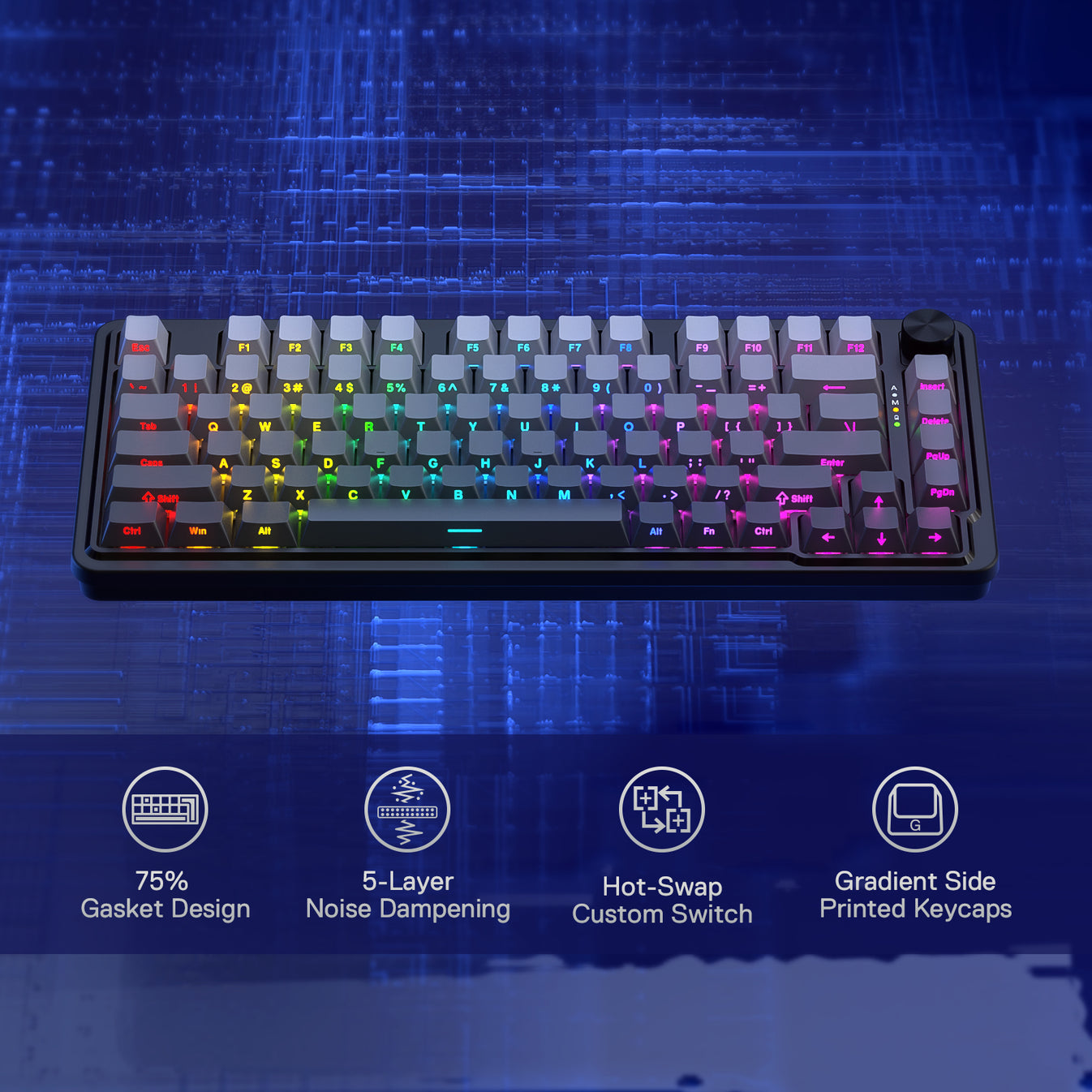 Redragon UCAL K673 PRO Side Printed 75% Wireless RGB Gaming Keyboard – Redragonshop