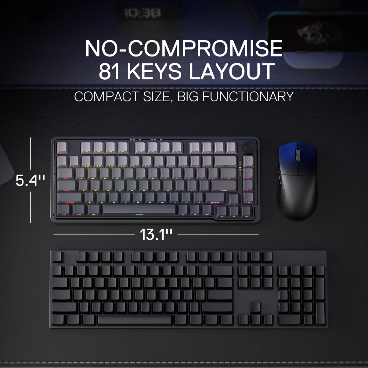 Redragon UCAL K673 PRO Side Printed 75% Wireless RGB Gaming Keyboard ...