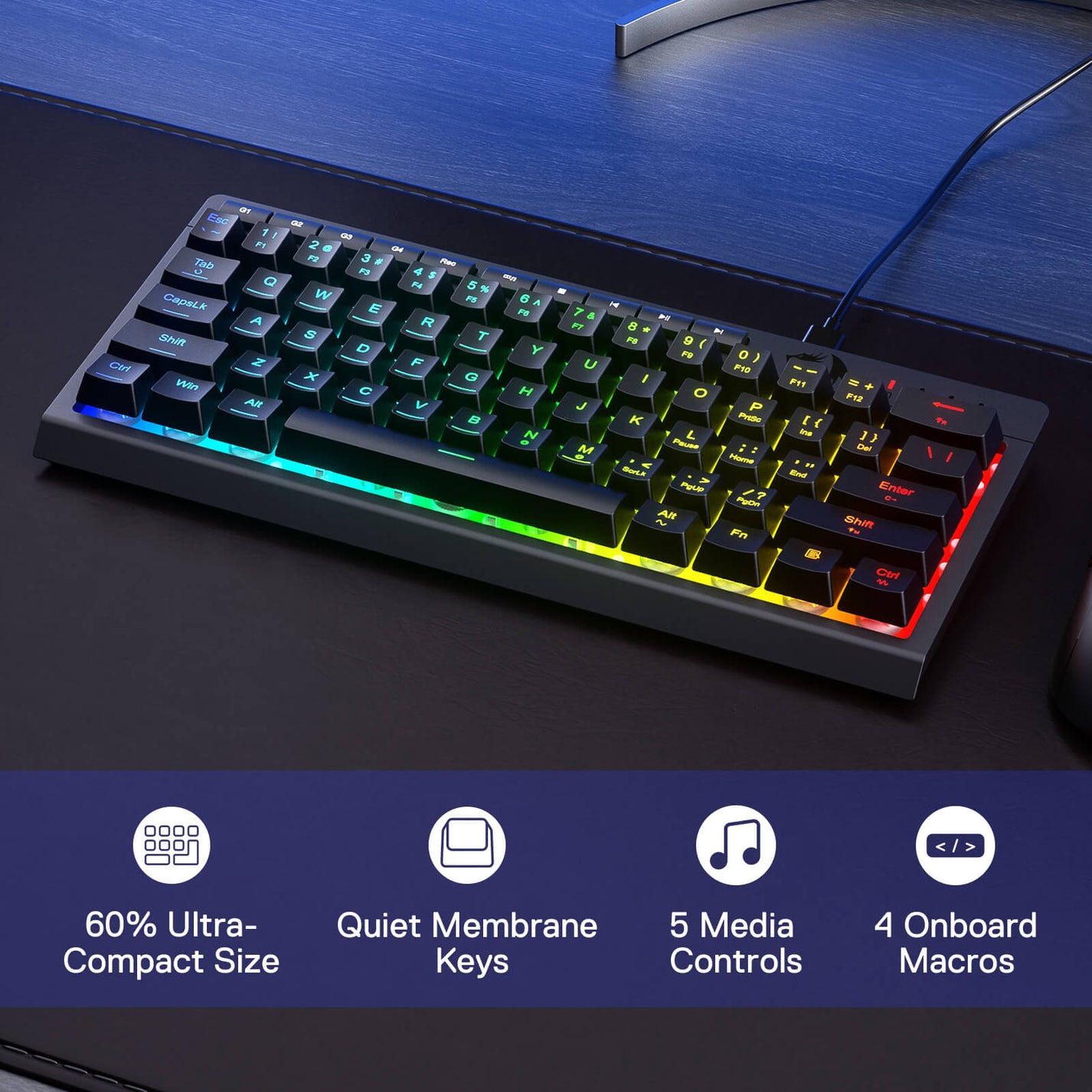 Redragon SHIVA K522 RGB 61 Keys Membrane Gaming Keyboard – Redragonshop