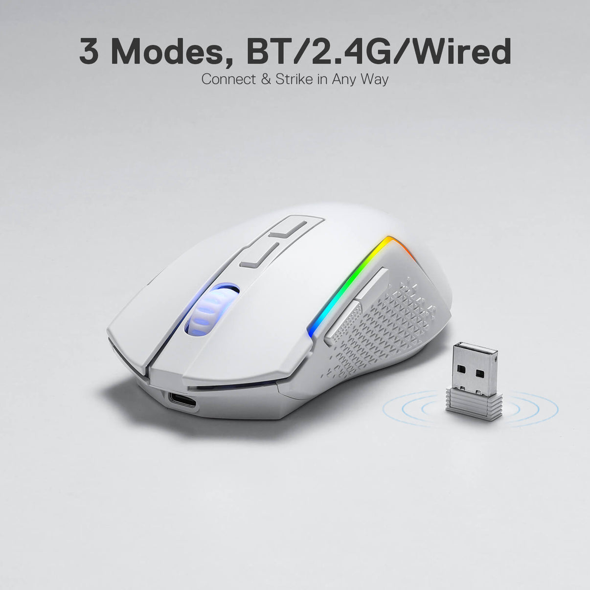 Redragon M693 Tri-Mode Bluetooth & 2.4G Wireless RGB Gaming Mouse ...
