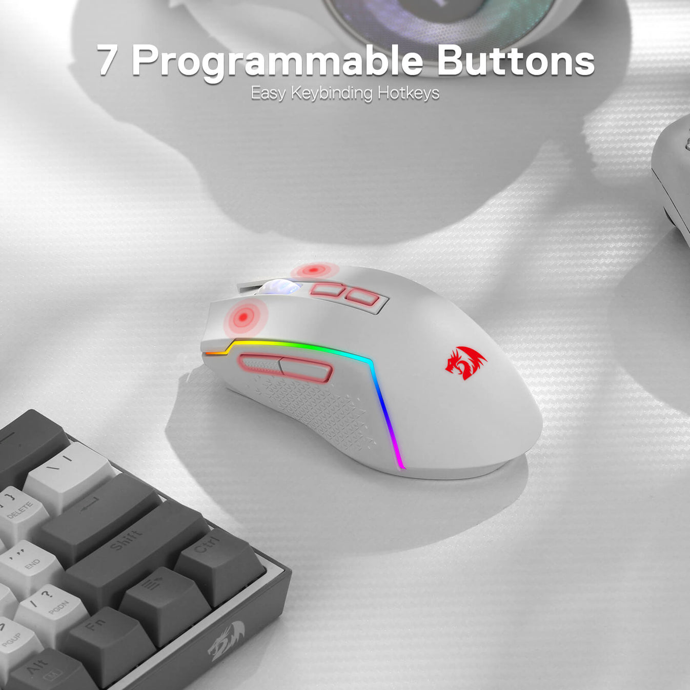 Redragon M693 Tri-Mode Bluetooth & 2.4G Wireless RGB Gaming Mouse ...